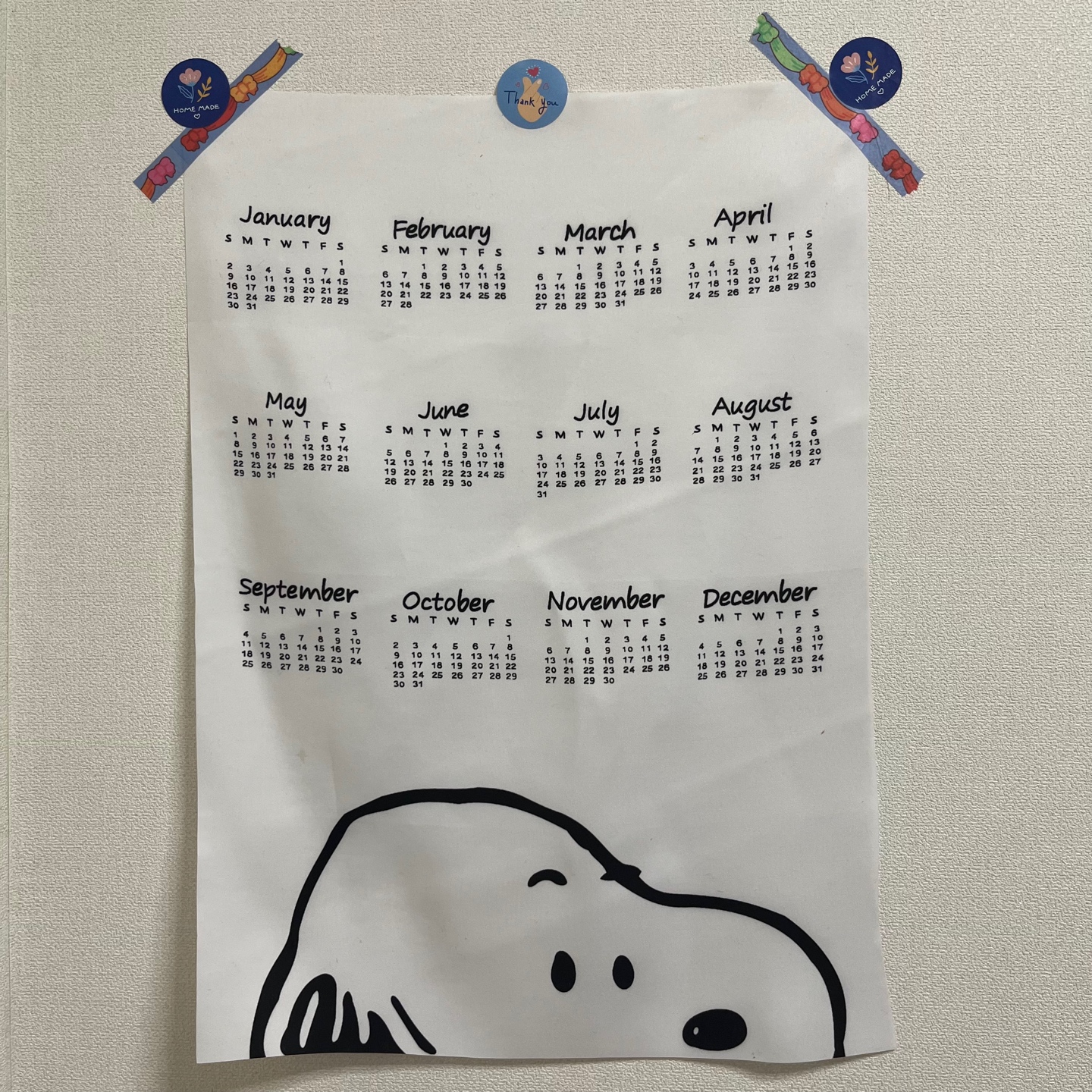 🦭 스누피 패브릭 캘린더(ver. 2) 🦭 | 콜리(Colley)