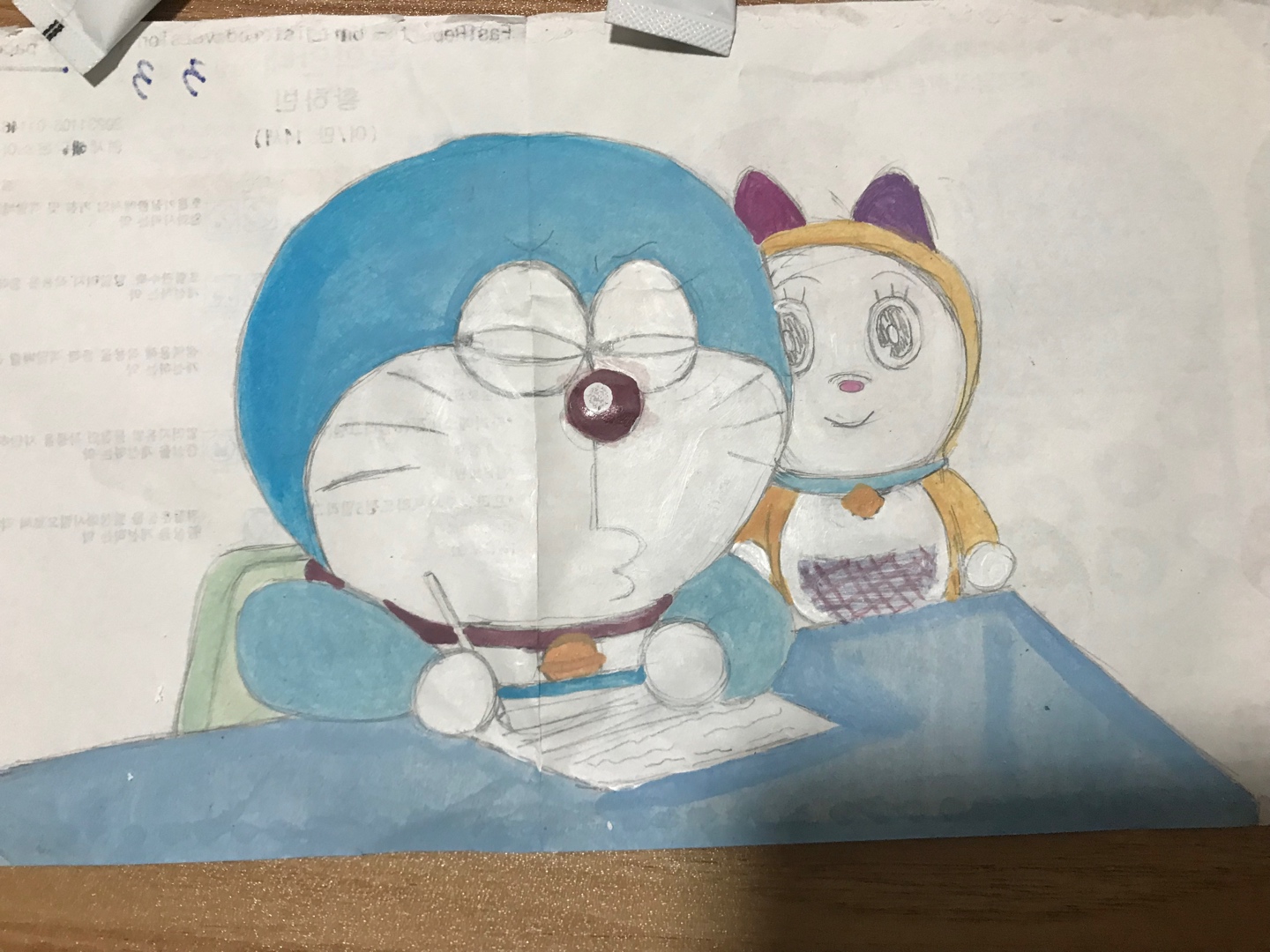 원래 사진에서 도라미 반 밖에 않나와서 제 스타일로 그려봤는데 역시 부섭네요..ㅠㅠㅋㅋ.. | 콜리(Colley)